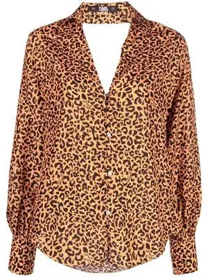Karl Lagerfeld Leopard-print Backless Blouse