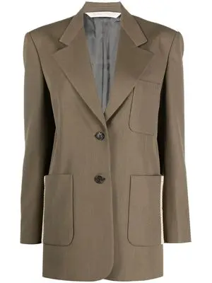 Palm Angels Knit Tape-detail Blazer Green