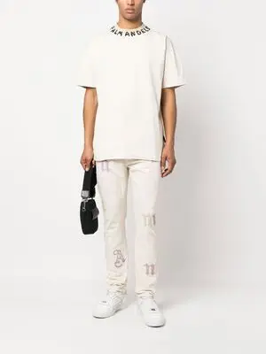Palm Angels Logo-print Cotton T-shirt - White