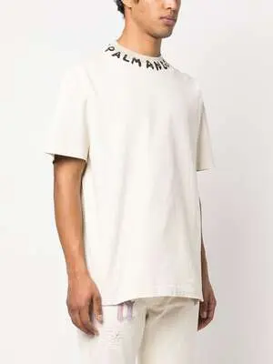 Palm Angels Logo-print Cotton T-shirt - White