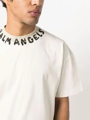 Palm Angels Logo-print Cotton T-shirt - White