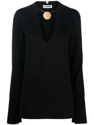JIL SANDER Medallion-detail Knit Top