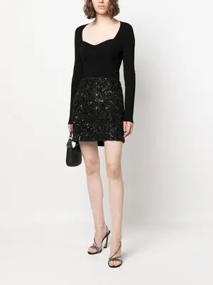 Veronica Beard Sweetheart Ribbed Knit Top