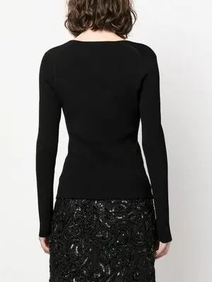 Veronica Beard Sweetheart Ribbed Knit Top