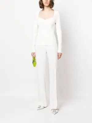 Veronica Beard Sweetheart Ribbed Knit Top