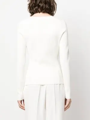 Veronica Beard Sweetheart Ribbed Knit Top
