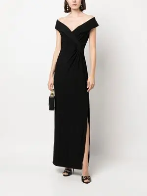 Ralph Lauren Sleeveless Pinched-waist Gown - Black