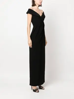 Ralph Lauren Sleeveless Pinched-waist Gown - Black