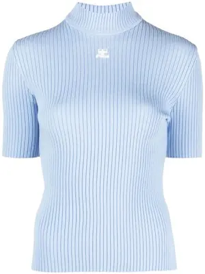 COURREGES Reedition Rib-knit Sweater - Blue