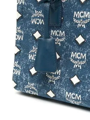 Mcm Small Munchen Denim Tote Bag