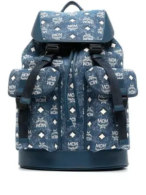 Mcm Medium Brandenburg Denim Backpack