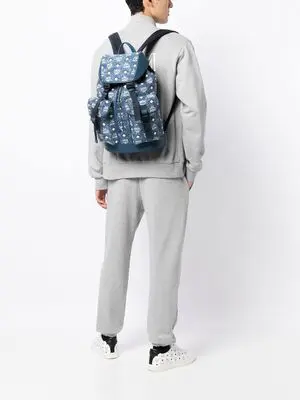 Mcm Medium Brandenburg Denim Backpack