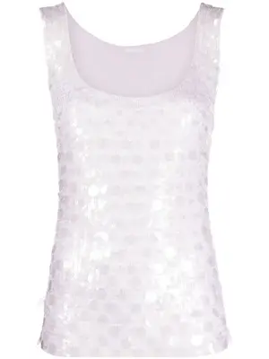 P.a.r.o.s.h Sequin-embellished Tank Top - White