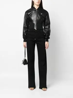 Philipp Plein Leather Bomber Jacket
