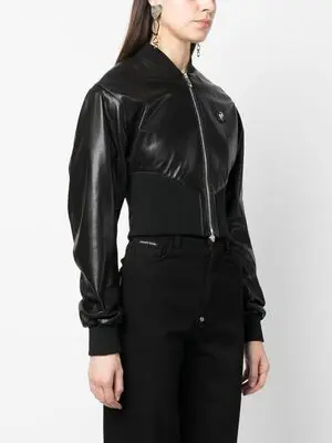 Philipp Plein Leather Bomber Jacket