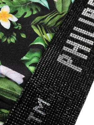 Philipp Plein Hawaiian-print Logo-underband Bralette
