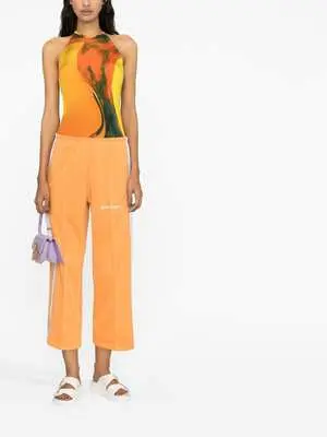 Palm Angels Side-stripe Cropped Track Pants - Orange