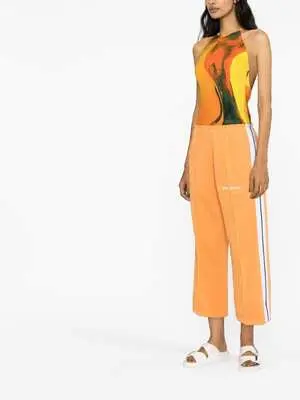 Palm Angels Side-stripe Cropped Track Pants - Orange