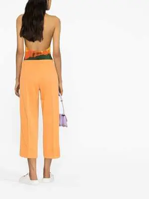 Palm Angels Side-stripe Cropped Track Pants - Orange