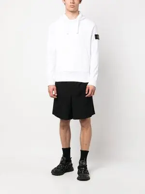 Stone Island Hoodie Cotton Fleece - White