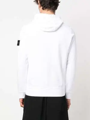 Stone Island Hoodie Cotton Fleece - White