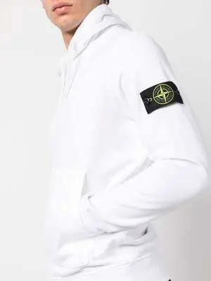 Stone Island Hoodie Cotton Fleece - White