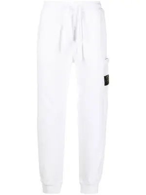 Stone Island Compass-motif Track Pants - White