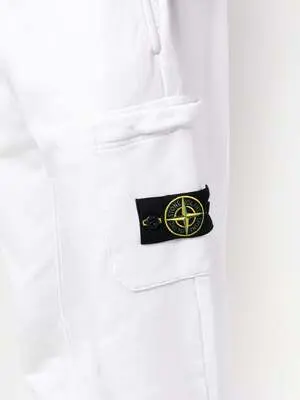 Stone Island Compass-motif Track Pants - White