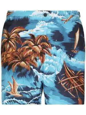 Dolce & Gabbana Sea Print Swim Shorts - Blue