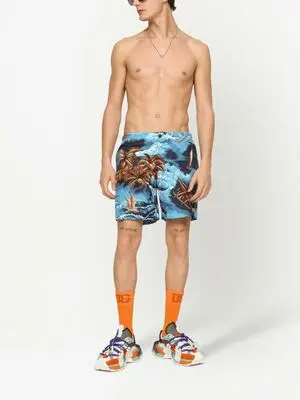 Dolce & Gabbana Sea Print Swim Shorts