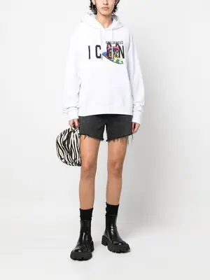 Dsquared2 Logo-print Drawstring Hoodie - White