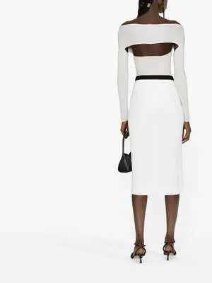 Khaite Salma Off-shoulder Ribbed Top - Silver