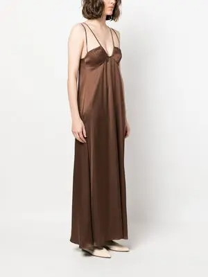 AERON U-neck Satin Maxi Dress