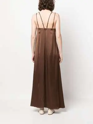 AERON U-neck Satin Maxi Dress