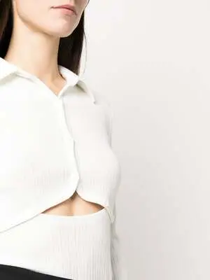 Helmut Lang Cut-out Knitted Top
