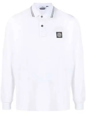 Stone Island Compass-motif Polo Shirt - White