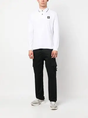 Stone Island Compass-motif Polo Shirt - White
