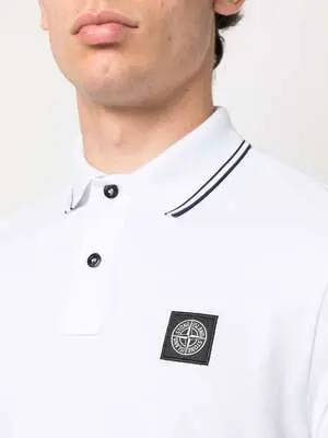 Stone Island Compass-motif Polo Shirt - White