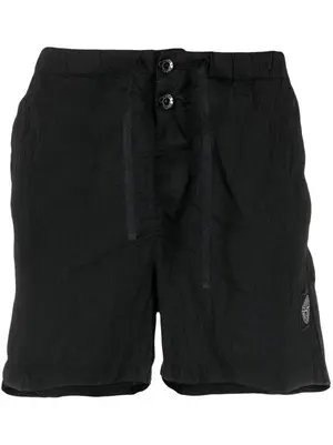 Stone Island Compass-motif Swim Shorts - Black