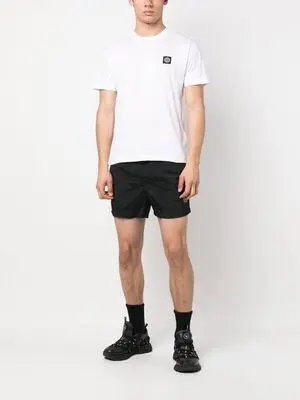 Stone Island Compass-motif Swim Shorts - Black