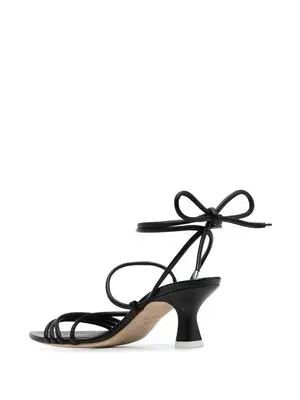 3JUIN Pointed-toe Sculpted Heel Sandals - Black