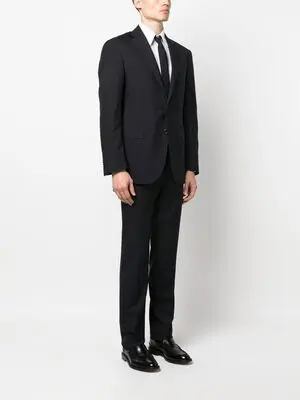 Corneliani Single-breasted Virgin Wool Suit - Blue