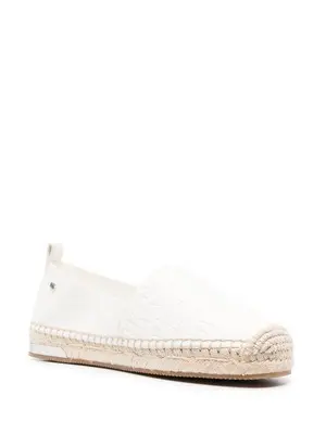 Dkny Logo-plaque Slip-on Espadrilles - White