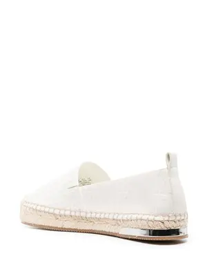 Dkny Logo-plaque Slip-on Espadrilles - White