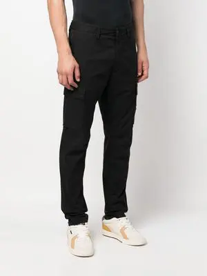 Stone Island Logo Patch Cargo Pants - Black