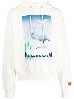 Heron Preston Graphic Print Hoodie - White