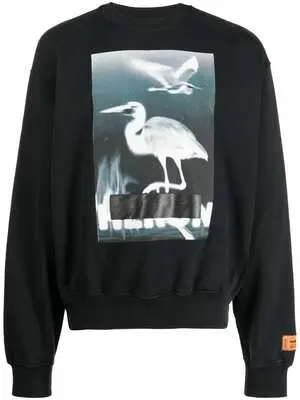 Heron Preston Printed Crew-neck Sweatshirt - Black