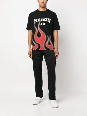 Heron Preston Flame-print Organic Cotton T-shirt