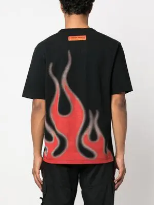 Heron Preston Flame-print Organic Cotton T-shirt