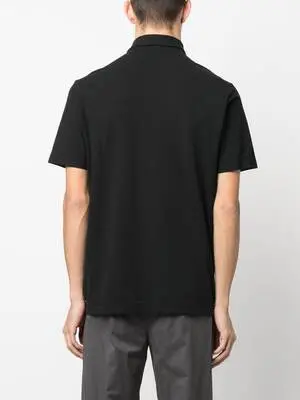 ZANONE Short-sleeve Cotton Polo Shirt - Black